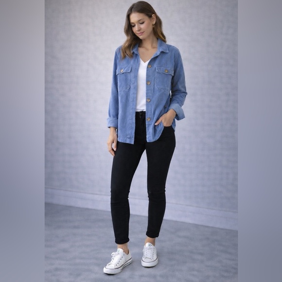 St. John's Bay | Jackets & Coats | St Johns Bay Light Blue Corduroy ...